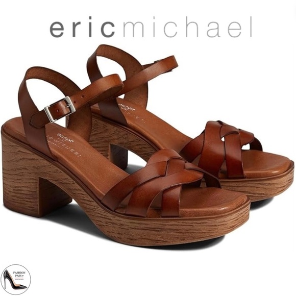 Eric Michael | Shoes | Eric Michael Heidi Tan Leather Clog Sandals ...